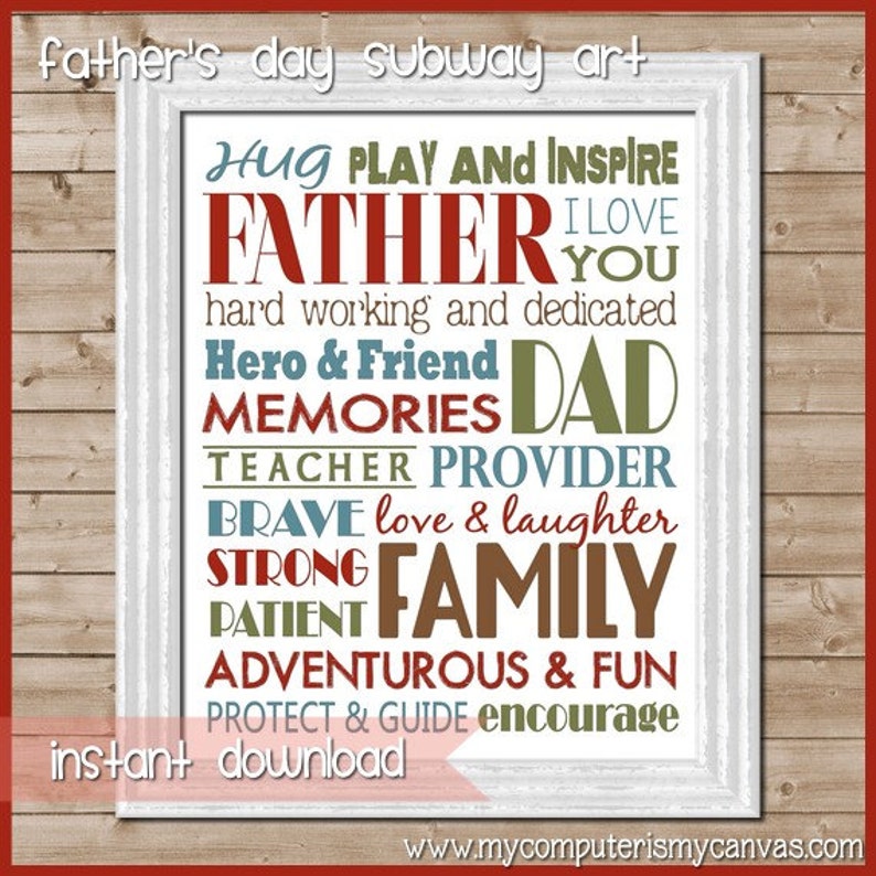 Father's Day or June Subway Art Printable INSTANT - Etsy