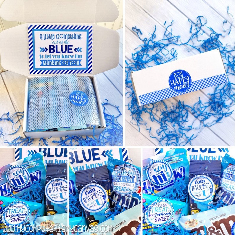 PRINTABLE Care Package Kit "out of the Blue" Friendship Box, Comfort ...