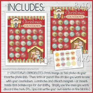Christmas Countdown, NATIVITY Themed Advent With Baby Jesus - Printable ...
