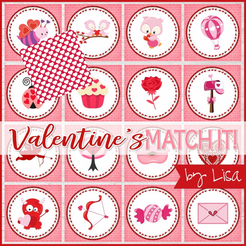 Printable Valentine's Game DOMINOES Valentine's Day - Etsy