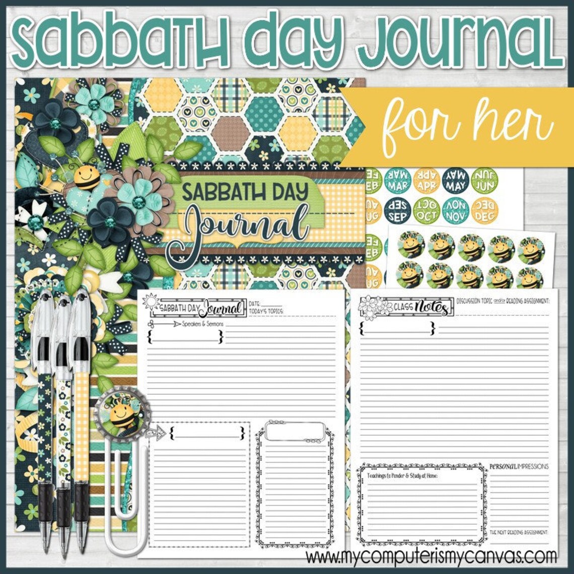 Sabbath Day JOURNAL for HER Sunday Notebook Church & Bible | Etsy