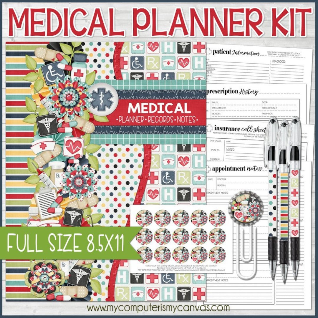 MEDICAL Planner, Patient Notebook, Planning Kit, Diabetic Blood Sugar ...