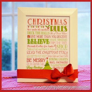 Christmas Rules Subway Art, Holiday Rules - Printable Instant Download ...