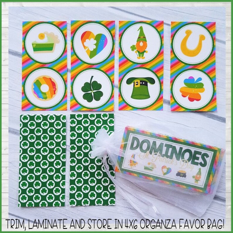 Printable St. Patrick's Day Game DOMINOES St. | Etsy