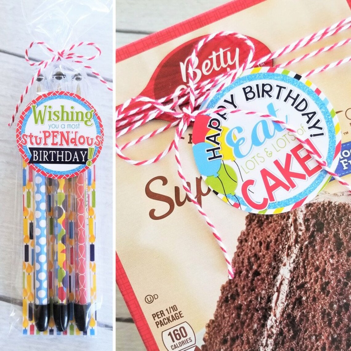 BOX of Birthday Wishes, Printable Gift Tags, Candy Grams, Party Favor ...