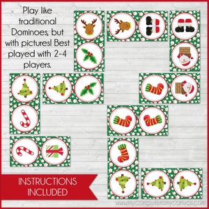 Christmas DOMINOES, PRINTABLE Christmas Games, Party Game, Stocking ...