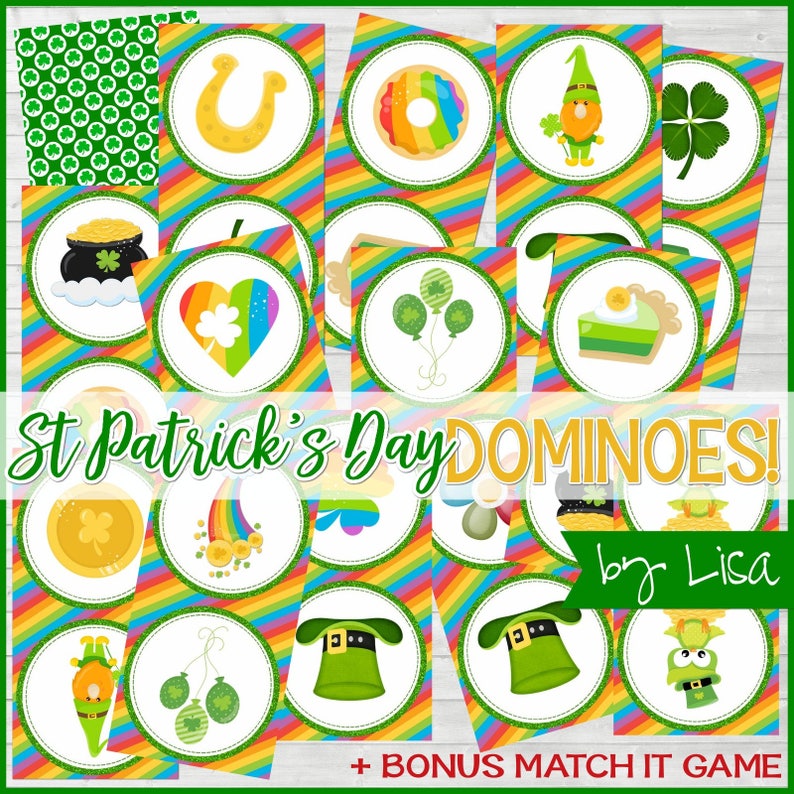 Printable St. Patrick's Day Game DOMINOES St. | Etsy