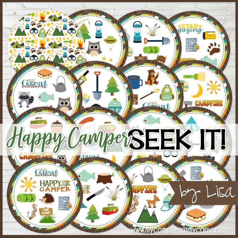 Happy Camper SEEK IT Match Game, Camping Game, Campfire Game, Girls ...