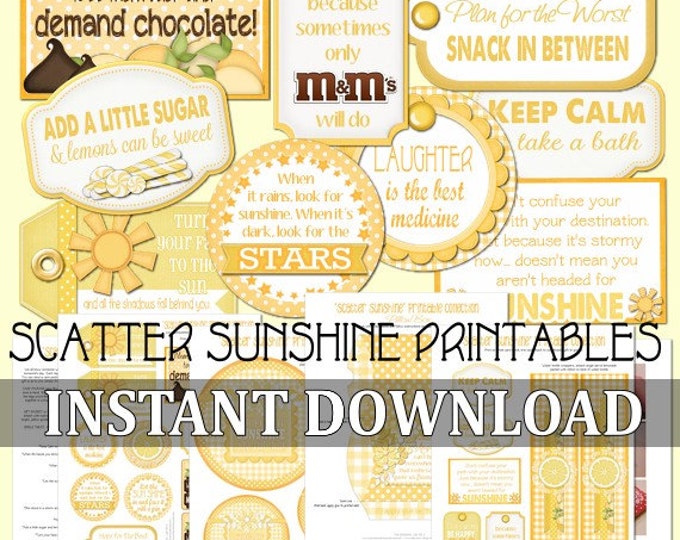 BOX of SUNSHINE Printable Gift Tags, Hello Sunshine, Encouragment Gift ...