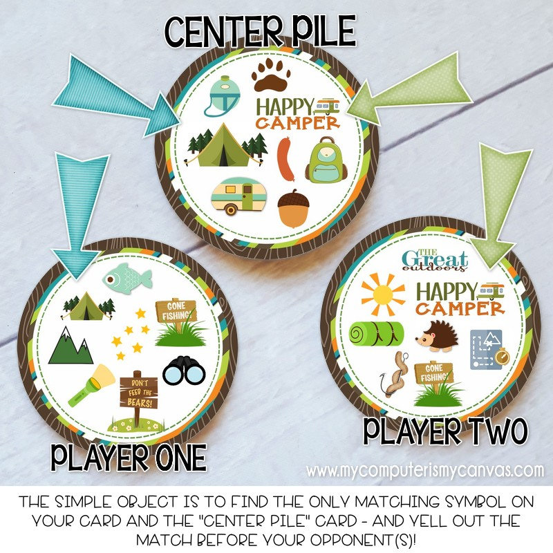 Happy Camper SEEK IT Match Game, Camping Game, Campfire Game, Girls ...