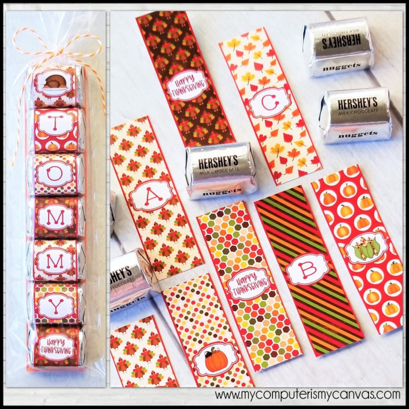 ALPHABET Nugget Wrappers THANKSGIVING Nugget Wrapper Spell - Etsy