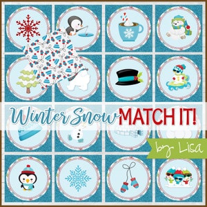 Winter DOMINOES Printable Game, Snowman Game, Snowman Printables ...