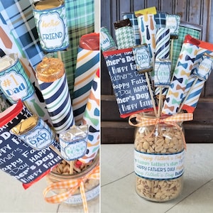 Father's Day CANDY BAR BOUQUET Printable, Candy Bar Wrappers, Gifts for ...