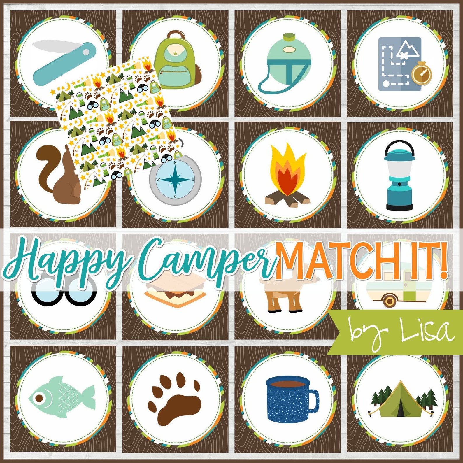 Happy Camper DOMINOES Printable Game Camping Campfire Game - Etsy