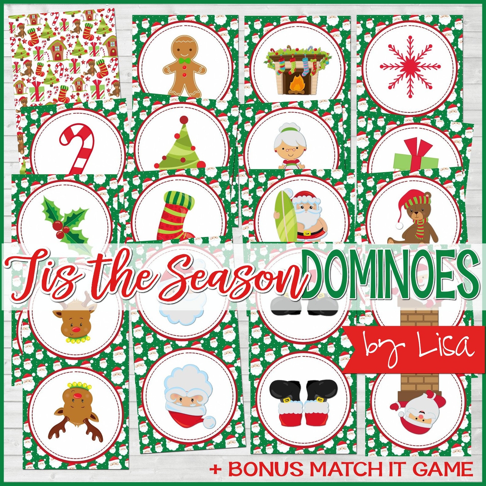 Christmas DOMINOES PRINTABLE Christmas Games Party Game - Etsy