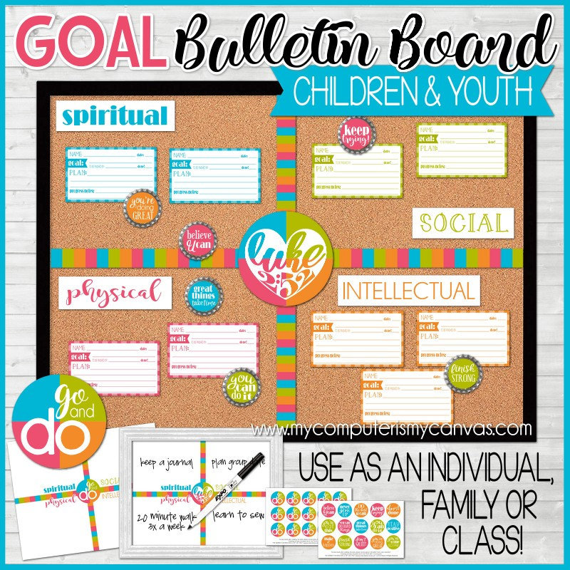 GOAL SETTING Bulletin Board Kit Children & Youth Program | Etsy