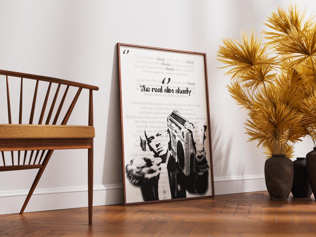 Eminem - "the Real Slim Shady" Abstract Style Poster, Legendary Hip Hop ...