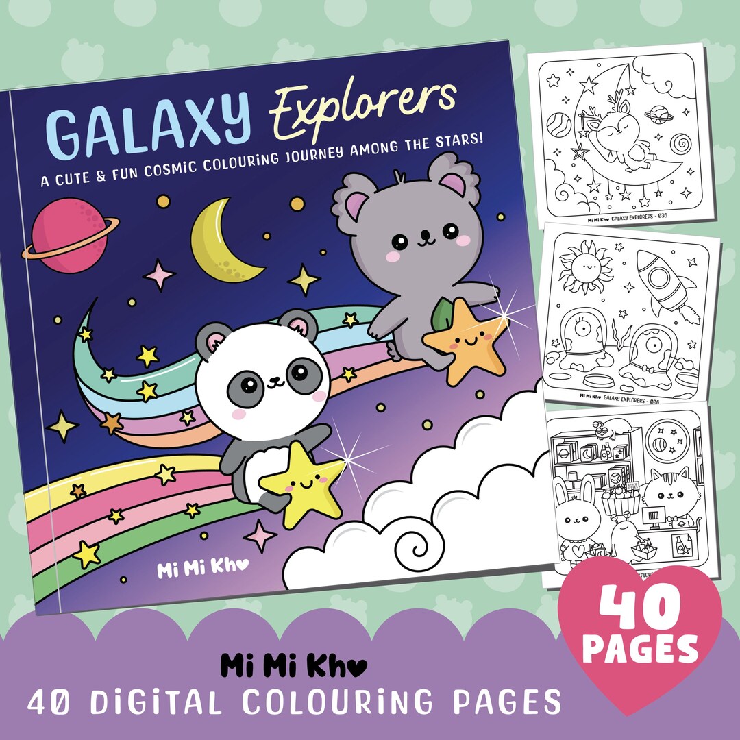 Galaxy Explorer Colouring Pages - 40 Cozy & Cute Rockets Planets Aliens ...
