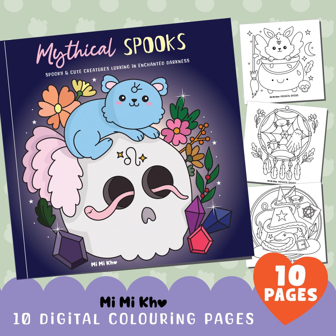 Mythical Spooks Digital Colour Pages Skulls - Spooky & Cute Halloween ...