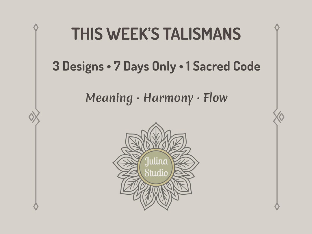 Week’s Talisman Collection • 3 Symbols for Inner Balance • Sacred ...