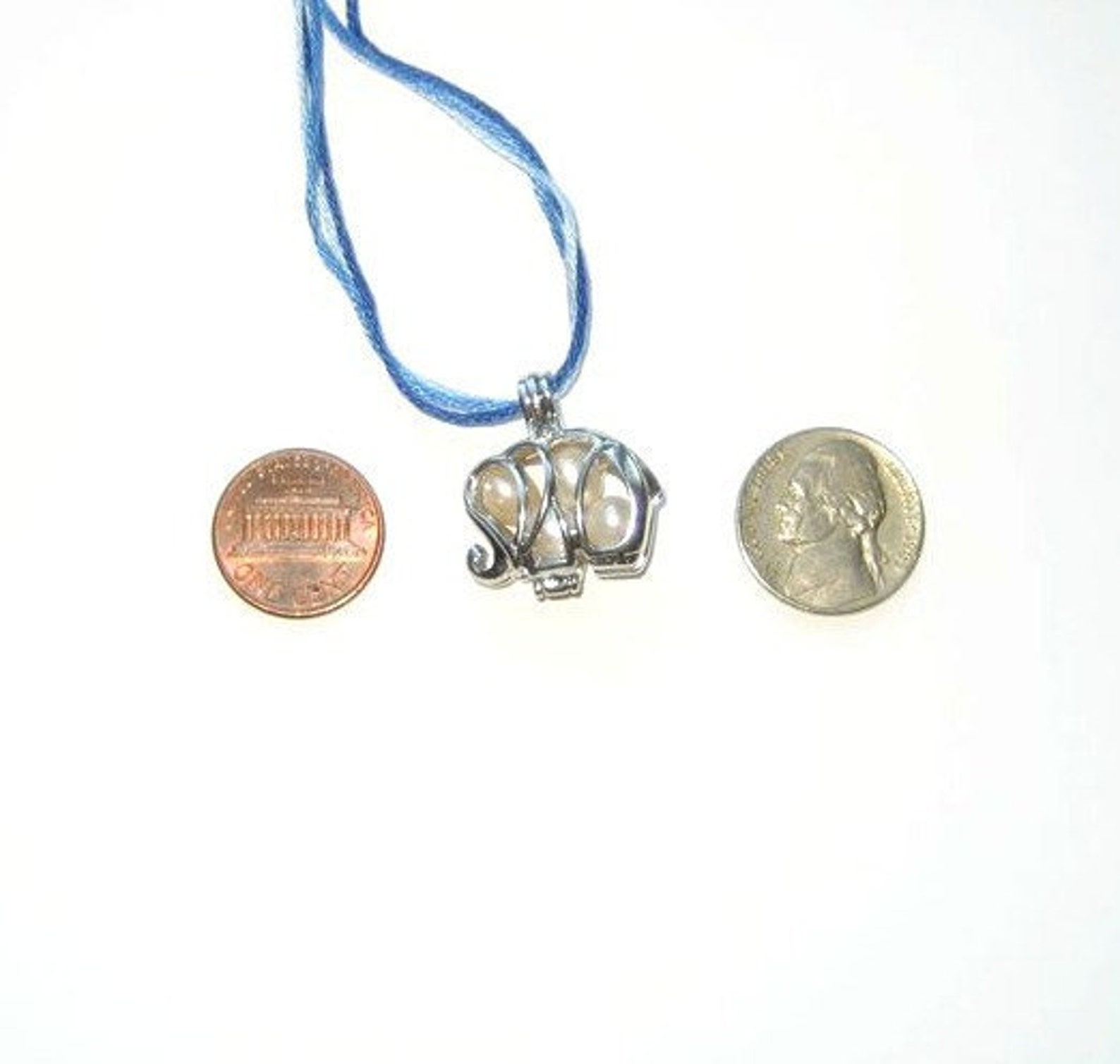 Teal Sea Glass Elephant Locket Necklace Deep Dark Beach by | Etsy