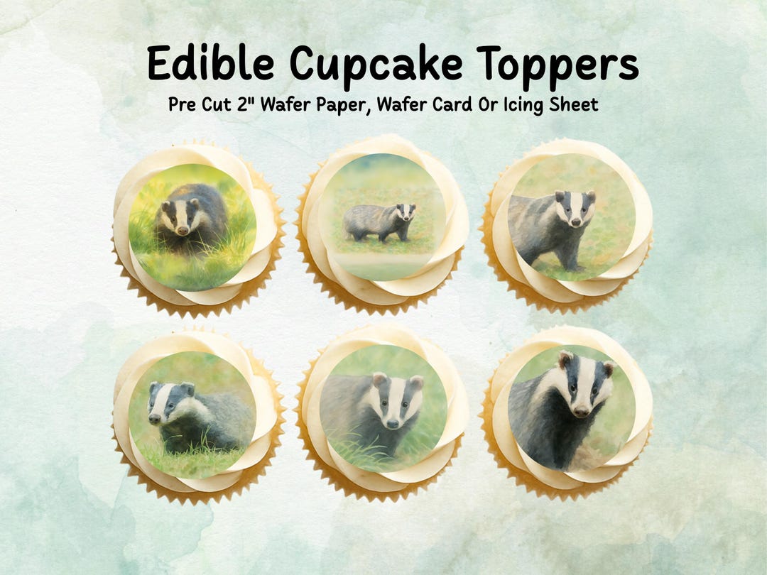 Badger Cupcake Toppers – Precut Edible Cake Decoration - Etsy