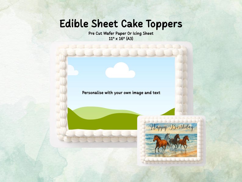 Personalised Edible Cake Topper, Sheet Cake Decoration - Etsy