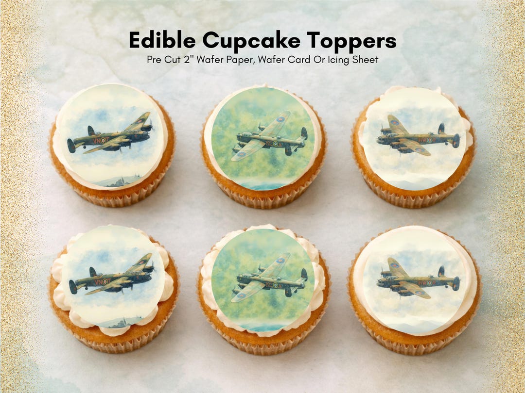 Lancaster Bomber Edible Cupcake Toppers – Aviation Cake Decorations - Etsy