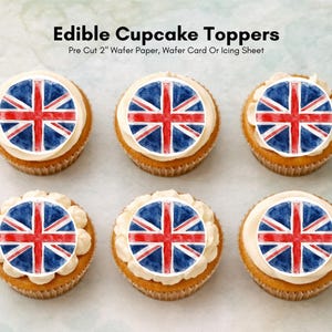 British Flag Edible Cupcake Toppers - Etsy