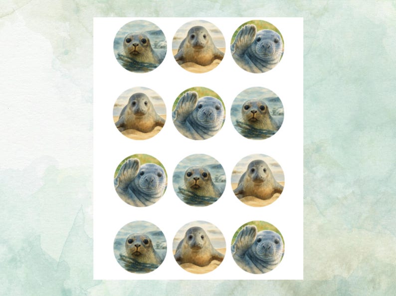 Seal Edible Cupcake Toppers 12 X 2"– Pre Cut Wafer Paper, Card or Icing ...