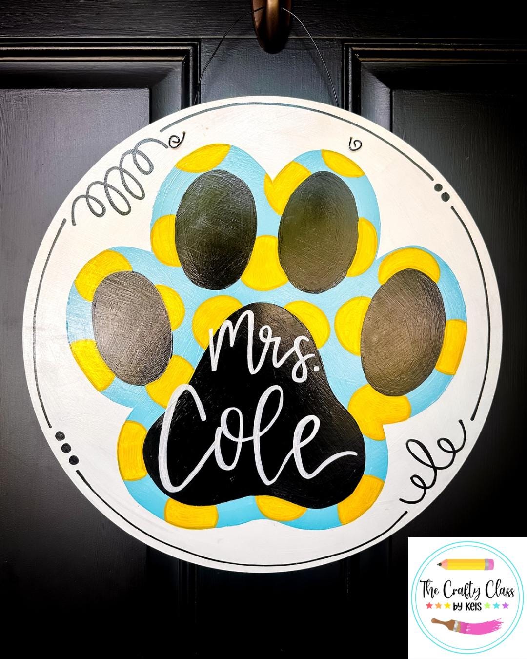 Paw Print Custom Door Hanger - Etsy