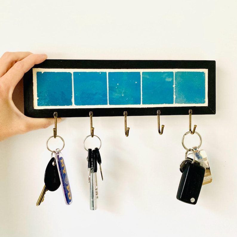 Wall-mounted Key Holder - Zellige Tile - Gift - Key Storage - Key Rack ...