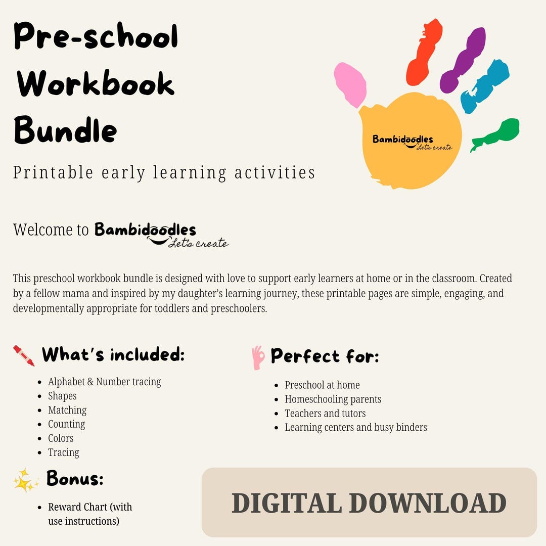 Preschool Workbook Bundle | Printable Early Learning Activities | Abcs ...
