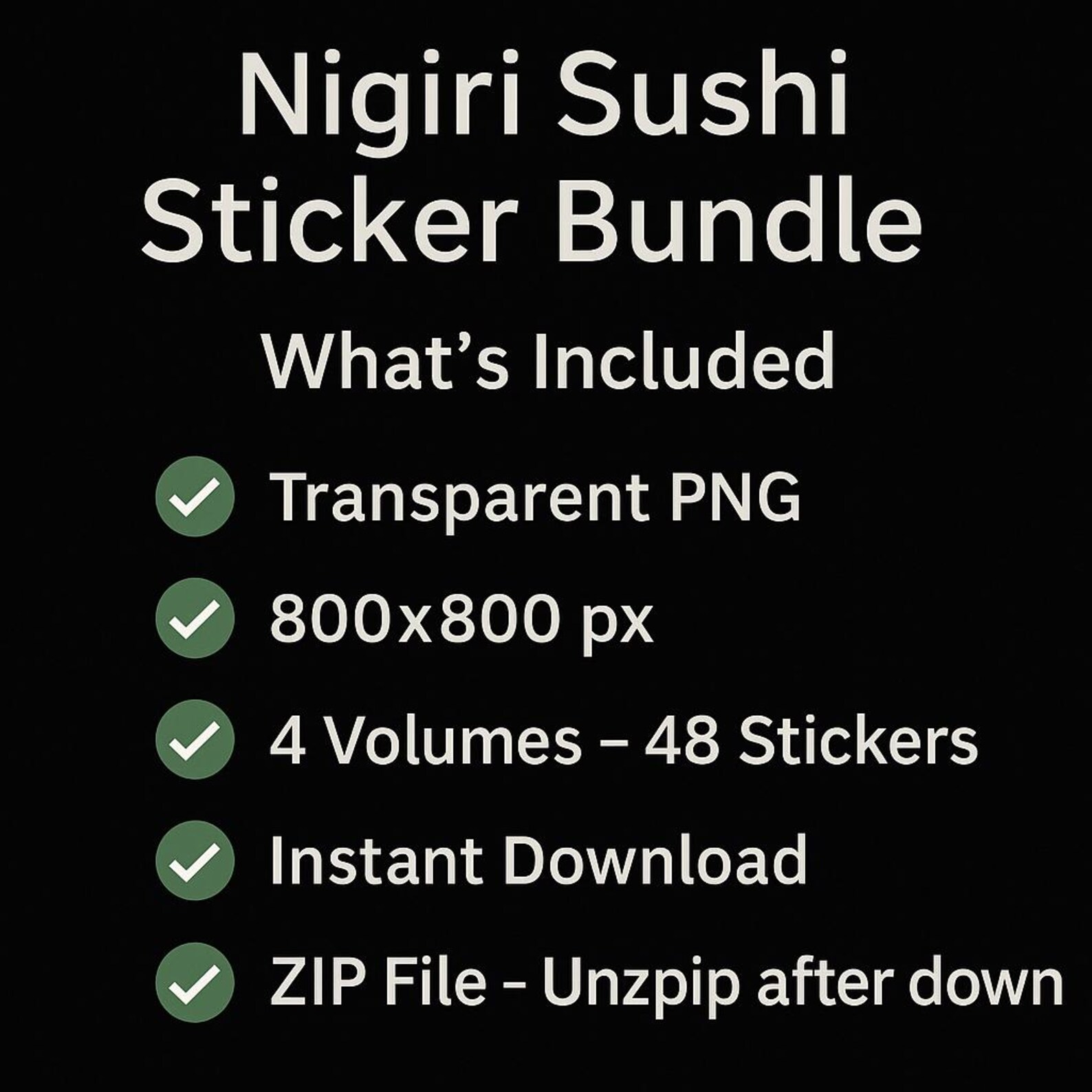 Sushi Sticker Bundle – 48 PNG Digital Stickers | Realistic & Kawaii ...