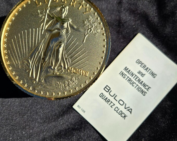 Bulova Coin Clock Lady Liberty Nib-sales Display - Etsy