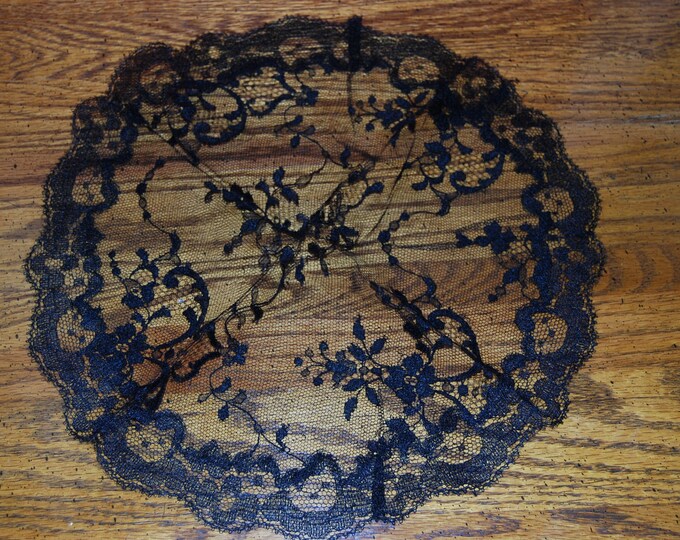 Vintage Black Lace Chapel Hat - Etsy