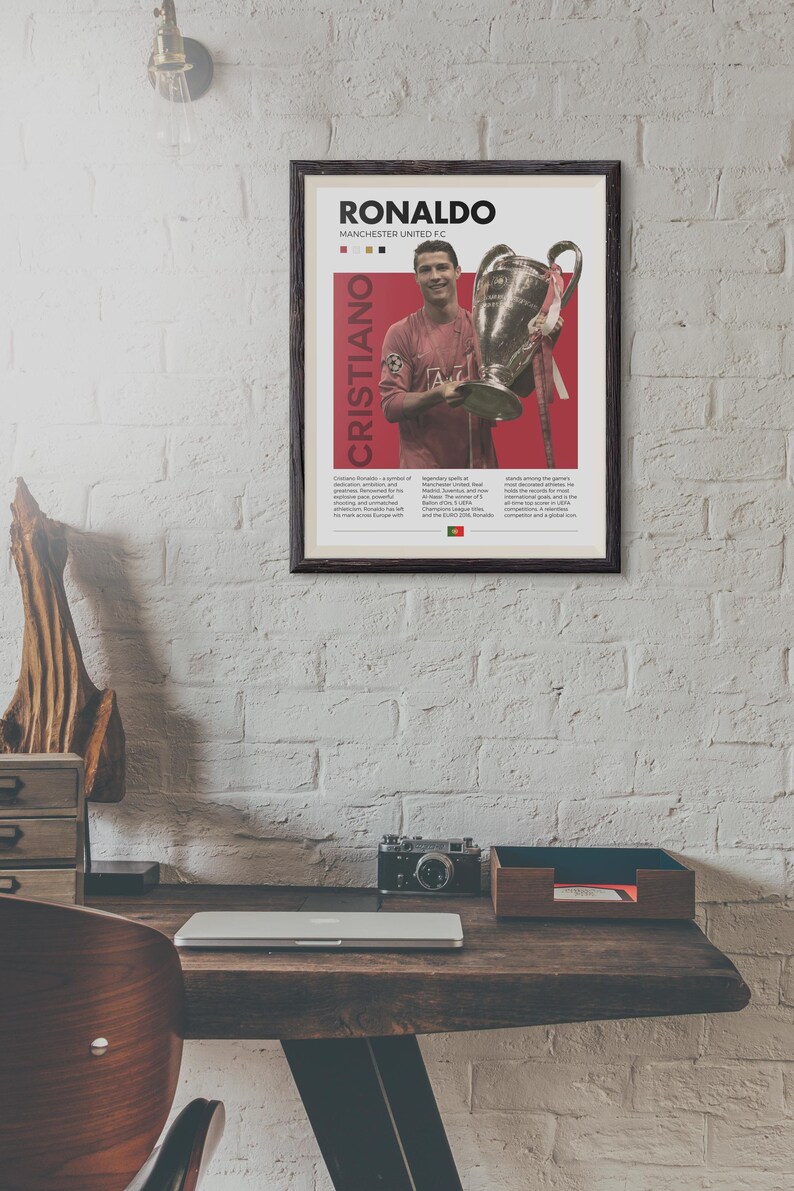 Cristiano Ronaldo Poster, Football Wall Art, Soccer Digital Download ...