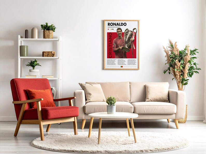 Cristiano Ronaldo Poster, Football Wall Art, Soccer Digital Download ...