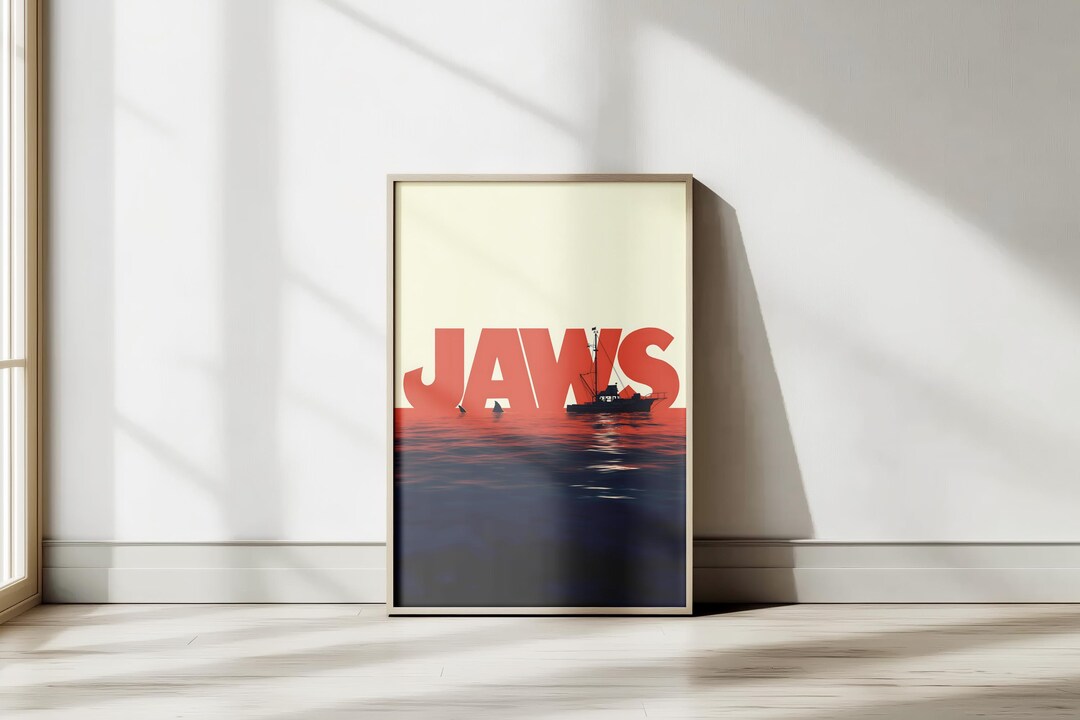 Jaws Movie Poster Wall Art Decor, Rolled Posters, Vintage Aesthetic ...