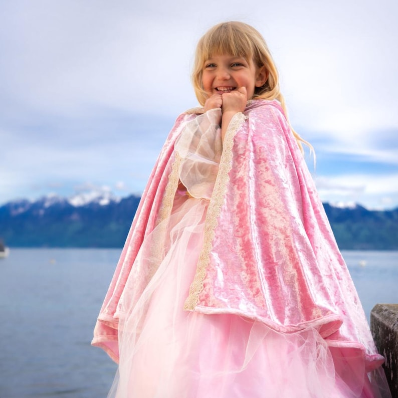 Light Pink Princess Cape, Velour Cape, Kids Cape, Princess Cape for ...