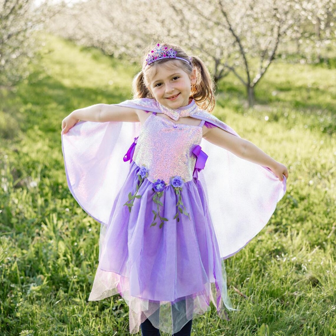 Lilac Sequins Cape, Purple Dress up Cape for Kids, Pretend Play Capes ...
