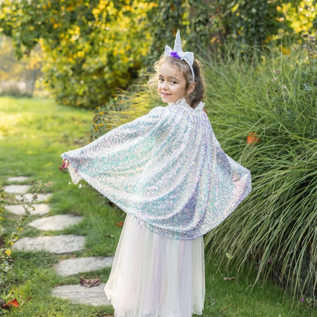 Unicorn Sparkle Cape and Headband, Glitter Unicorn Costume, Sparkly ...