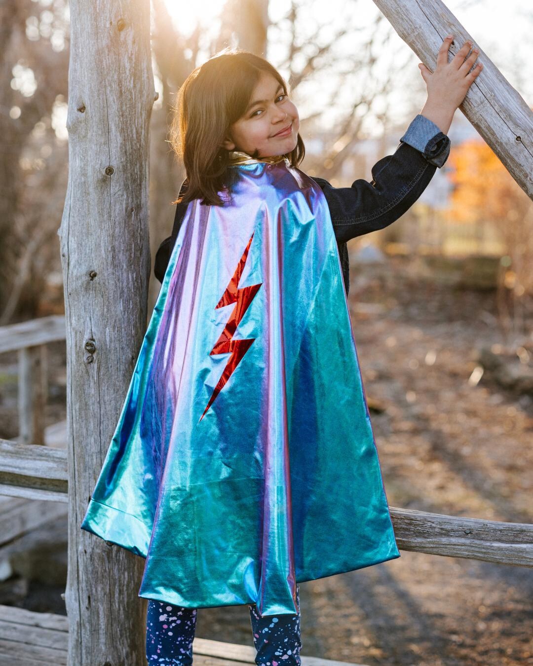 Kids Superhero Cape, Blue Superhero, Reversible Blue Lightning ...