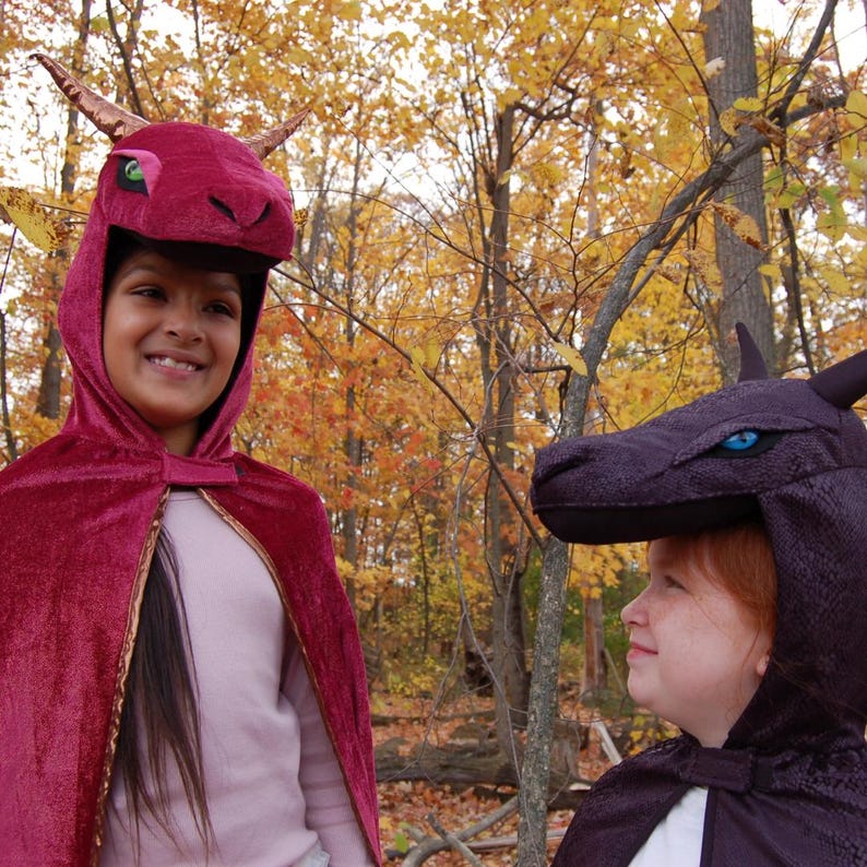 Red and Copper Starry Night Dragon Cape, Kids Dragon Costume, Red ...