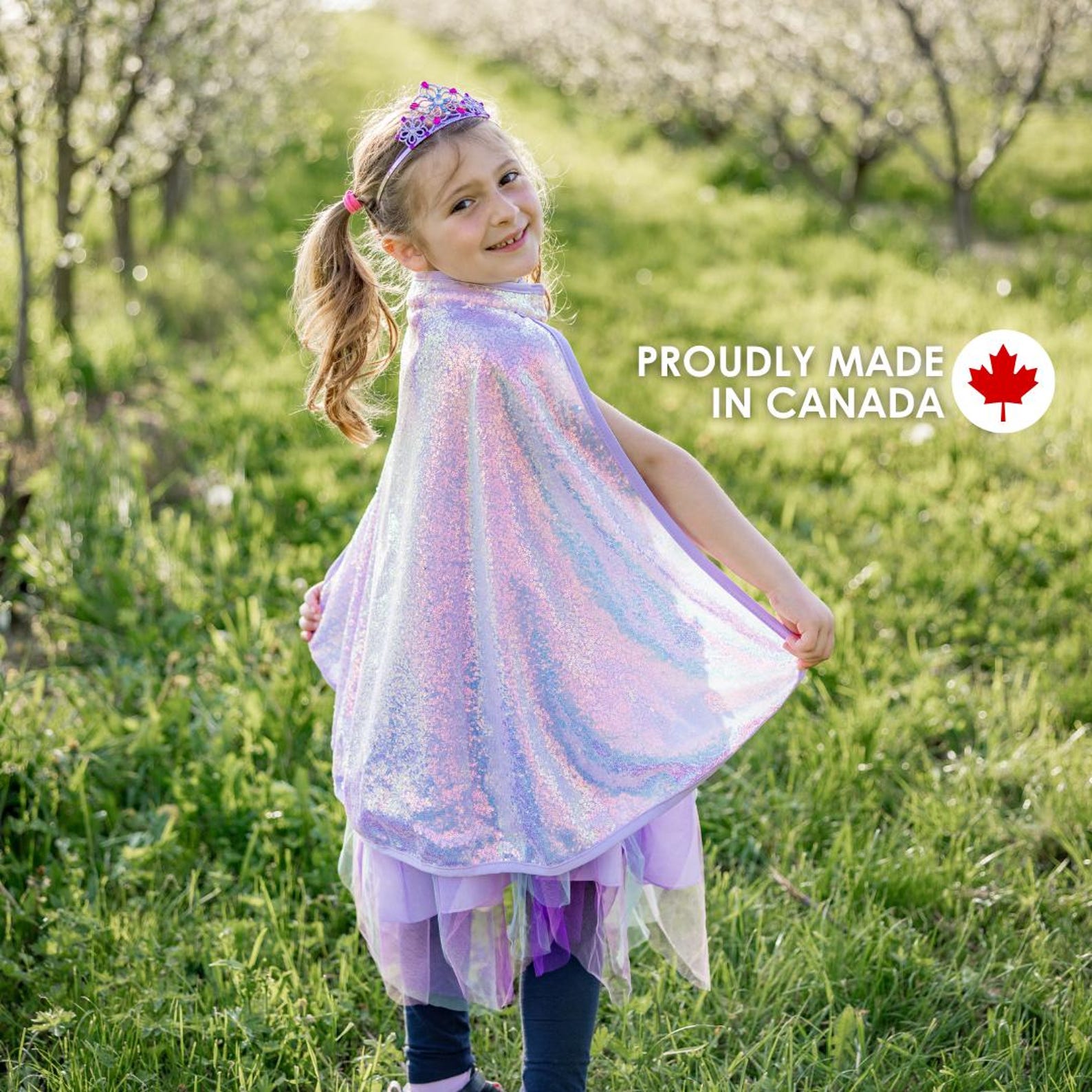 Lilac Sequins Cape, Purple Dress up Cape for Kids, Pretend Play Capes ...