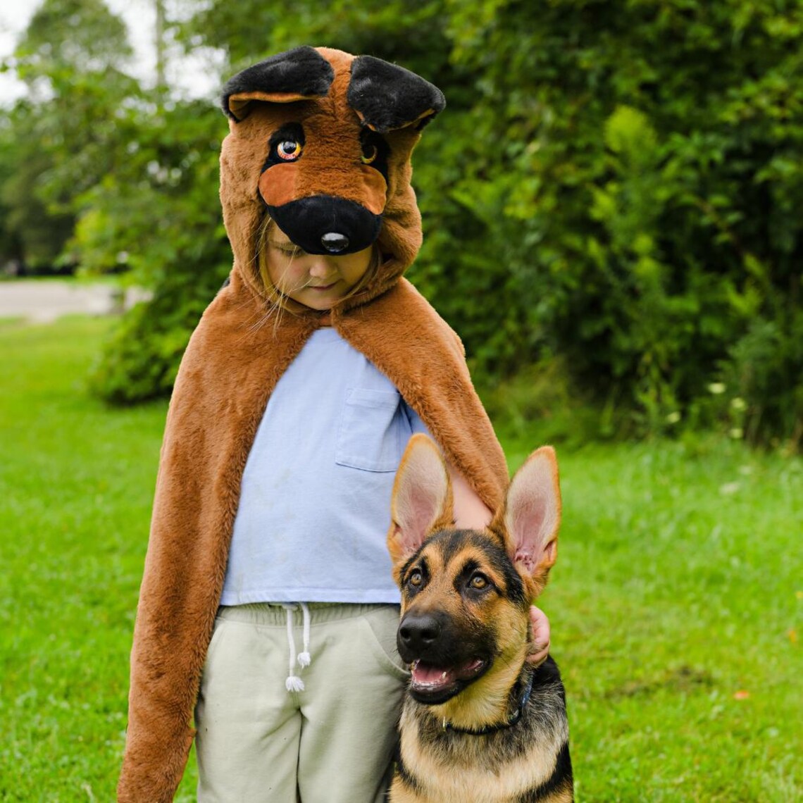 German Shepherd Cuddle Cape, Dog Costume for Kids, Fluffy German ...