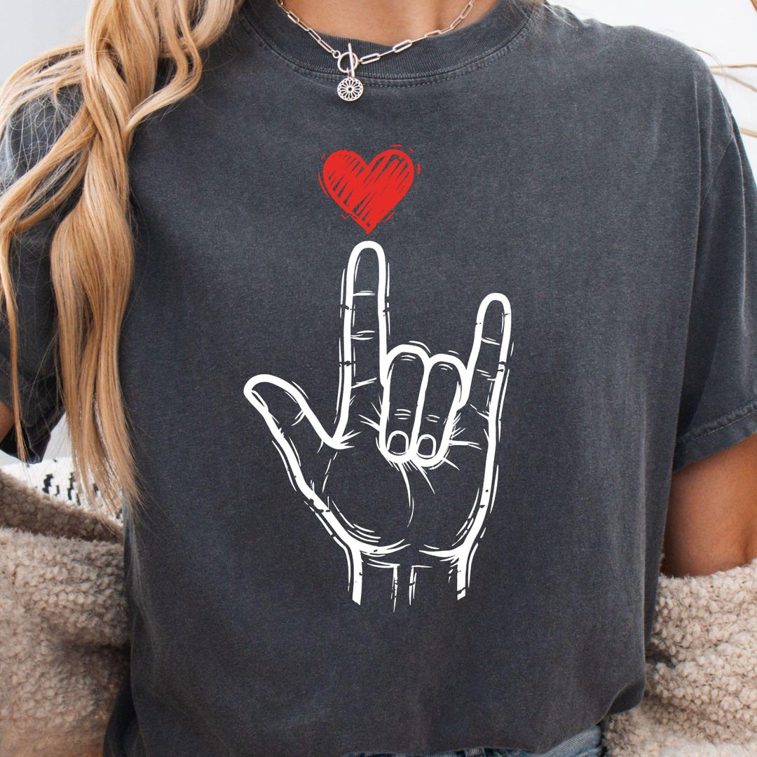 ASL I Love You Shirt, Sign Language Heart Graphic Tee - Etsy