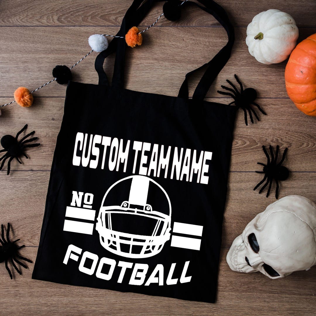 Custom Football Tote Bag: Handmade Canvas Sports Fan Gift - Etsy