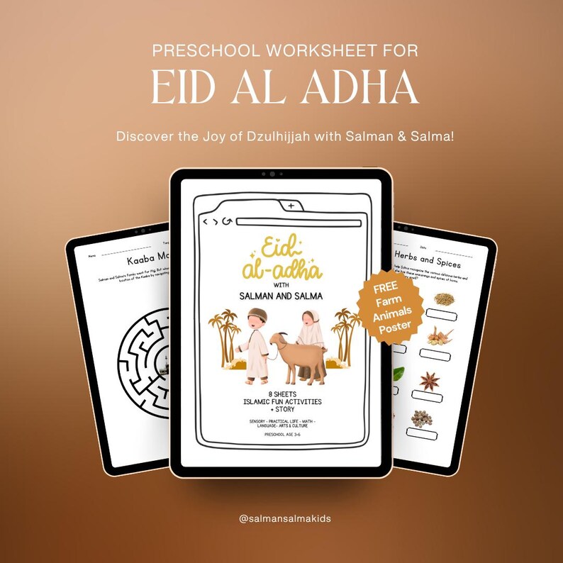 FACELESS Printable Worksheet Eid Al Adha for Preschool Kids Age 3-6 ...