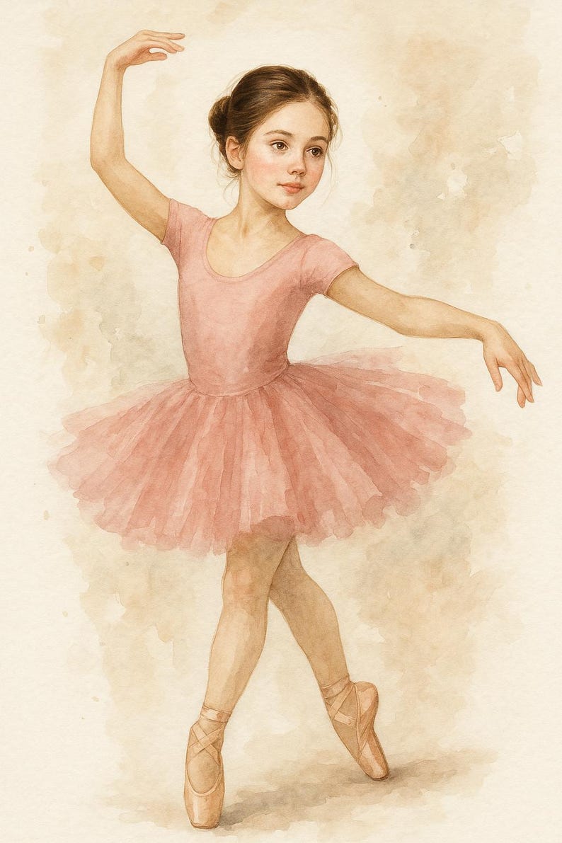Realistic Watercolor Ballerina Printable Wall Art | Ballet Studio Decor ...